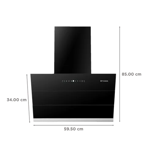 FABER ZENITH FL SC AC BK 60cm 1350m3/hr Ducted Auto Clean Wall Mounted ...